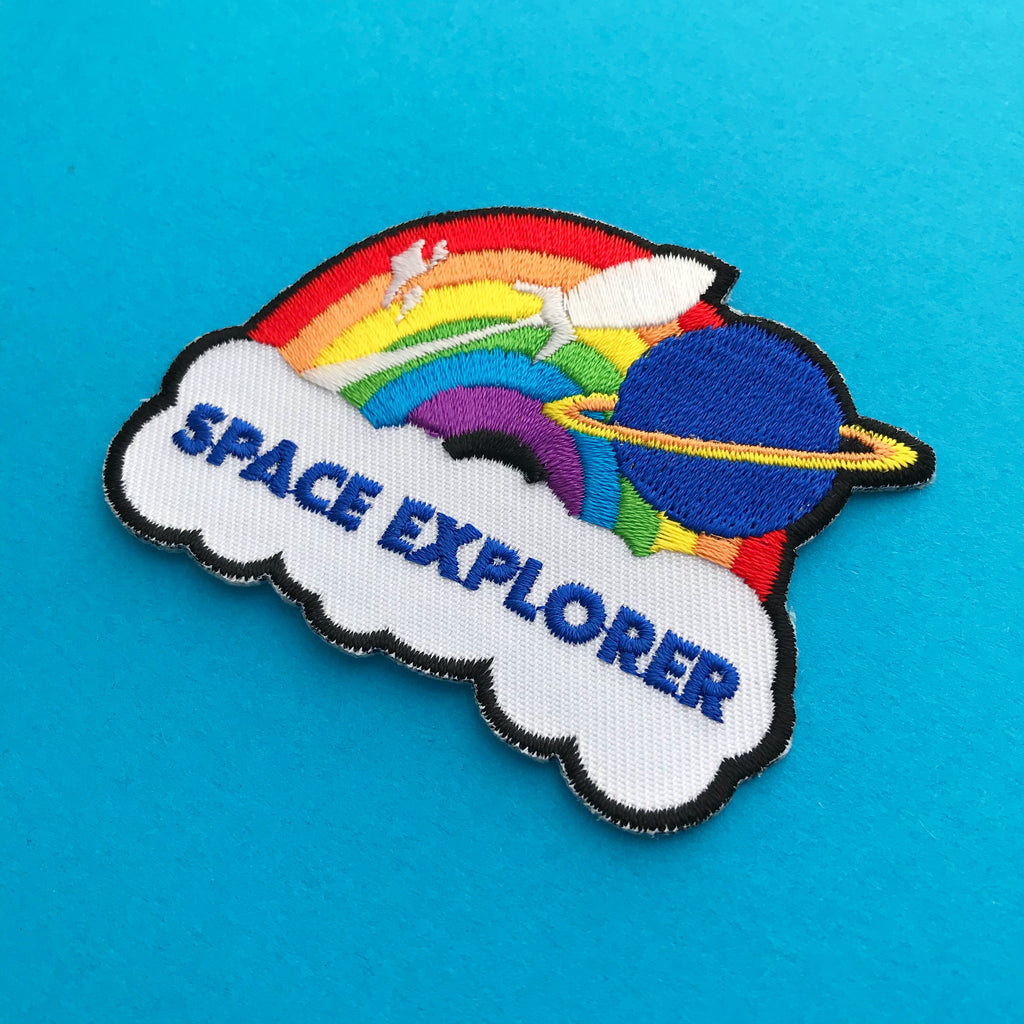 Space Explorer Rainbow Rocket Patch - HOYFC – Hand Over Your Fairy Cakes