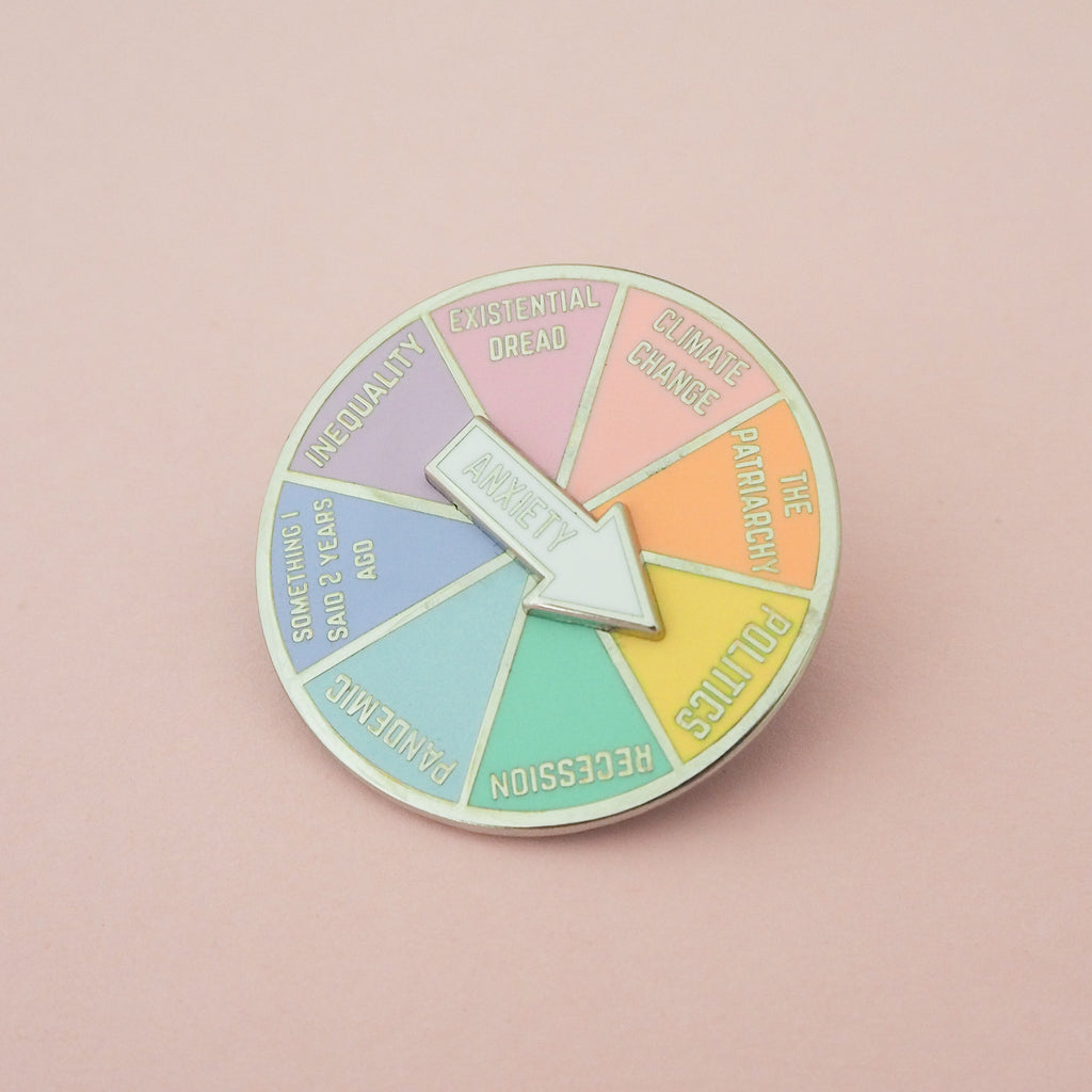 Anxiety Spinner Enamel Pin- HOYFC – Hand Over Your Fairy Cakes